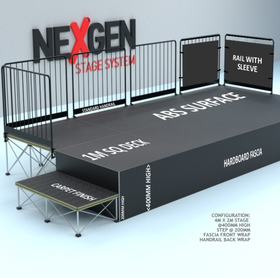 Staging Hire Package – CHOOSE A SIZE – Stage Hire – Events, Parties & Shows